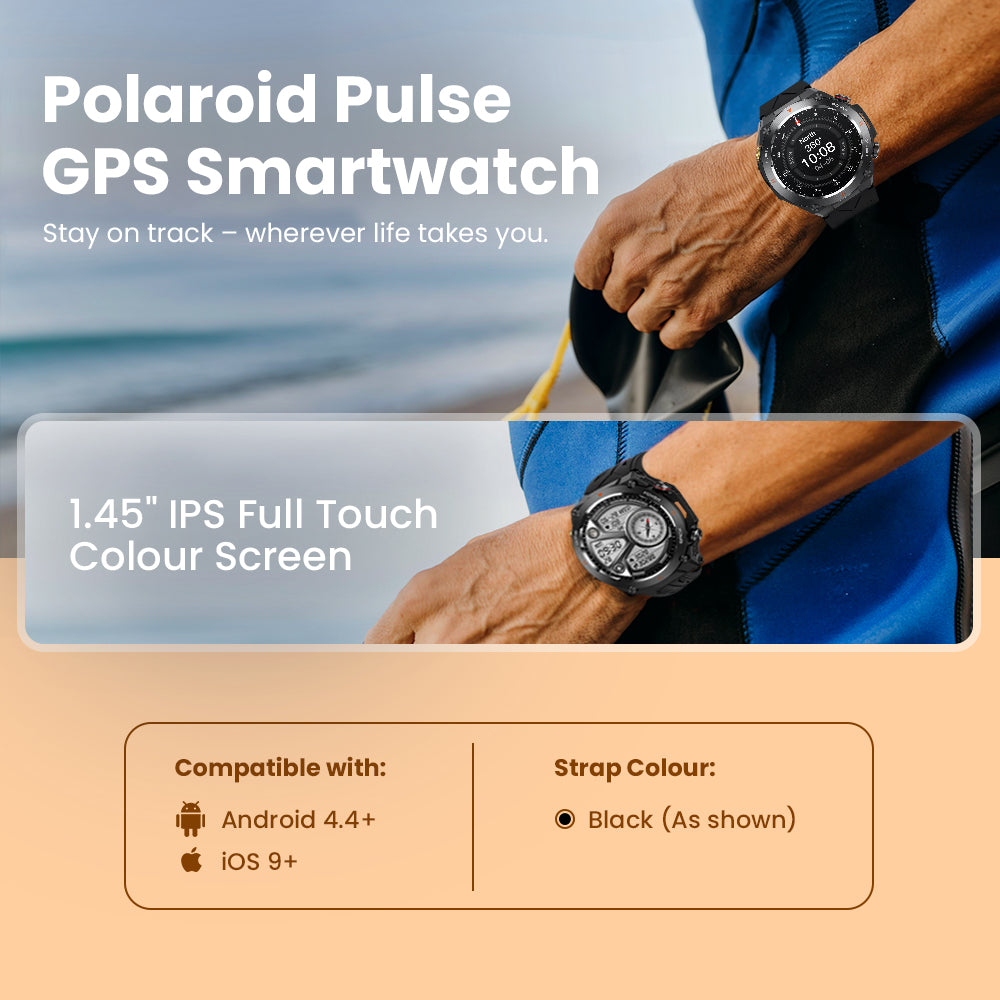 Polaroid Pulse GPS Smartwatch Black – Homemark