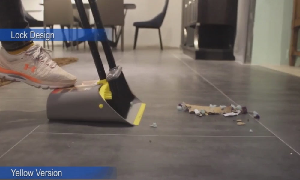 FloorMax Broom & Dustpan with Self Cleaning Brush – Homemark